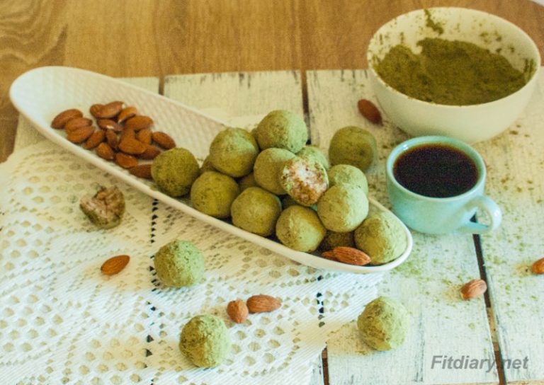 No Bake Matcha Green Tea, Coconut & Almonds Balls – Fit Diary